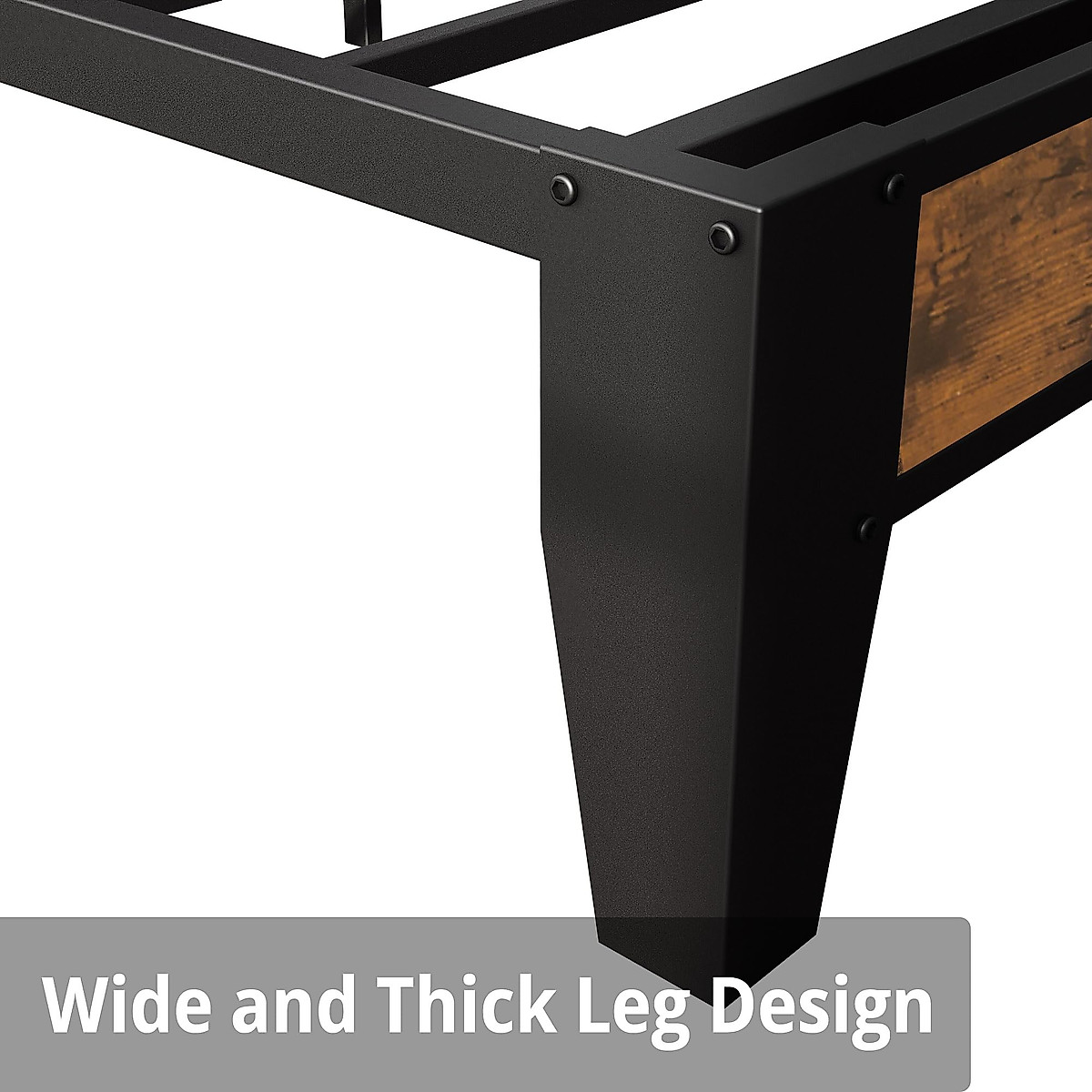 ANCTOR Full Size Bed Frame, Storage Headboard with Outlets, Easy to Install, Sturdy and Stable, No Noise, No Box Springs Needed - Perfect for a Good Night's Sleep