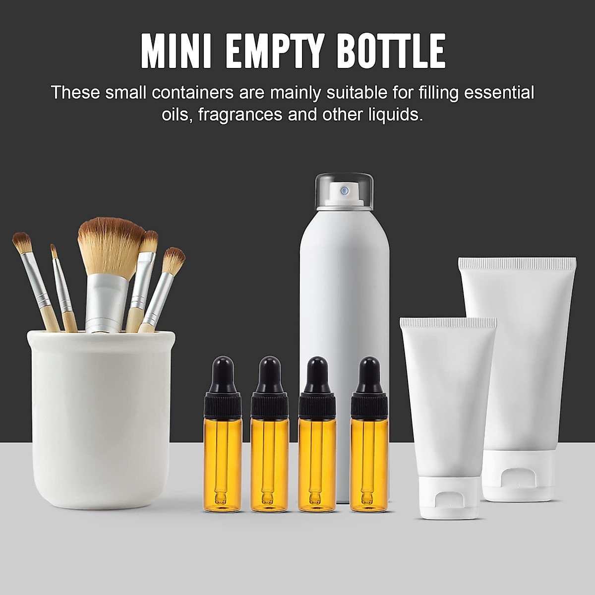 Healeved 20pcs Small Dropper Bottle Essential Oil Frosted Bottle Perfume Sample Vials Cosmetic Liquid Bottles Sample Empty Bottle Sample Bottle Dropper Bottles Travel Glass Cosmetic Bottles