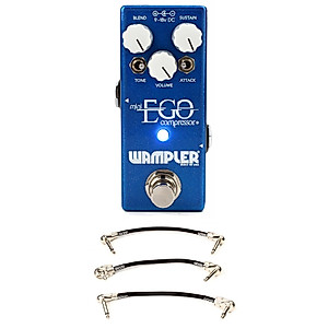 Wampler Mini Ego Compressor Pedal with 3 Patch Cables Bundle