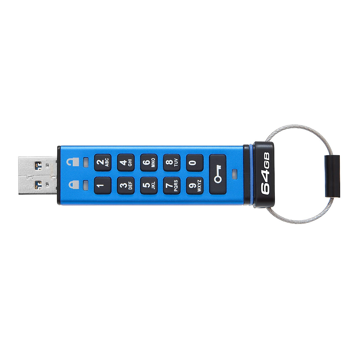 Kingston Digital 64GB DT2000 Keypad USB 3.0, 256bit AES Hardware Encrypted (DT2000/64GB)