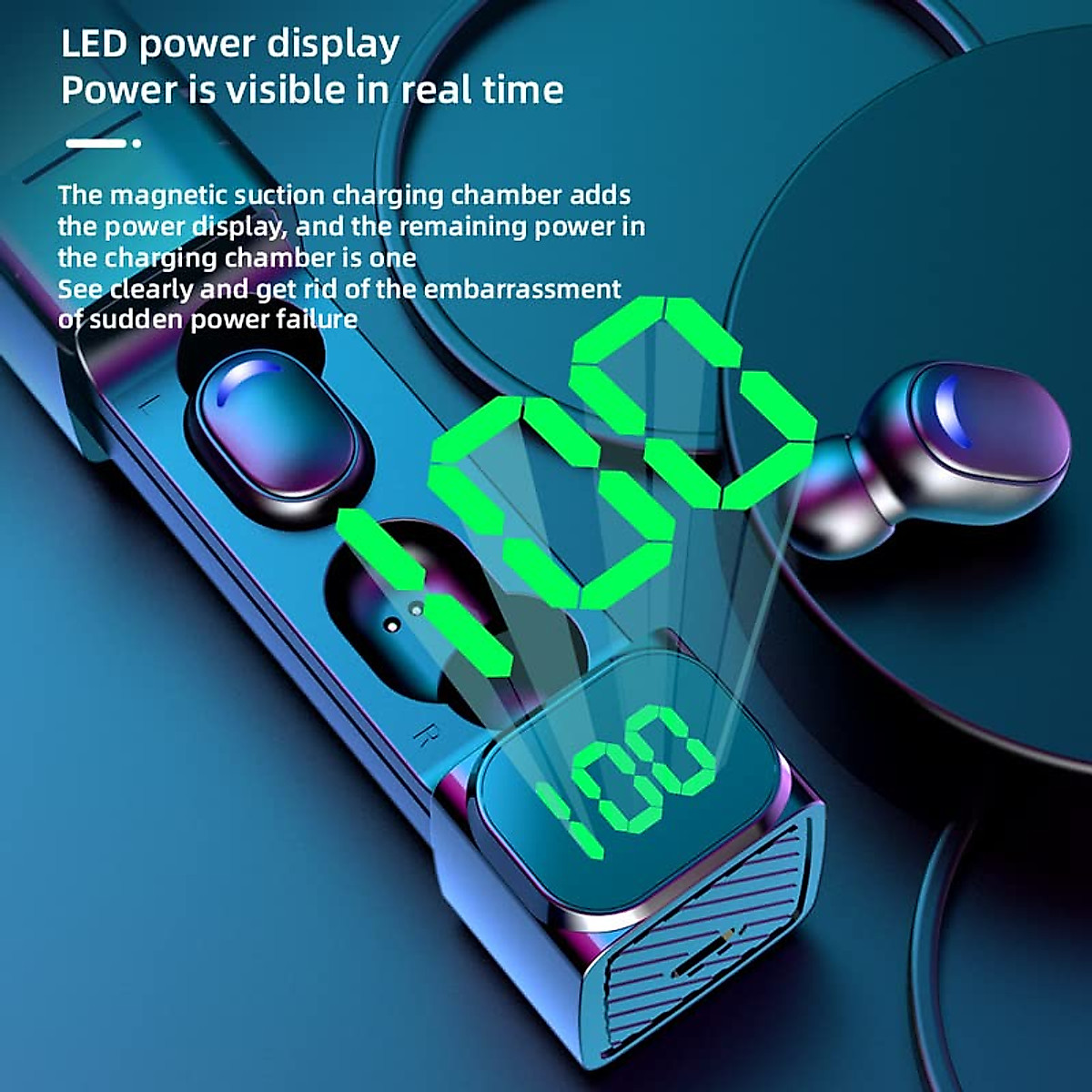 Wireless Earbuds Bluetooth Headphones with Wireless Charging Case IPX4 Waterproof Stereo Earphones in-Ear for SPOR