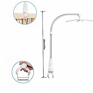 Accfore DIY 23 inches Crib Mobile Arm Nursery Mobile arm Baby Mobile Hanger, Mobile arm for Crib,The Claw Part can be Adjusted Width,DIY Toy Decoration