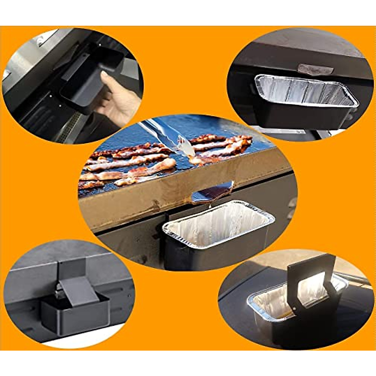 Firsgrill 32-Pack Professional Fits Blackstone 17" 22" 28" 30" 36" Griddle Grill Liners Foil Tray Drip Pans Grease Cup Liners 8" L x 3.75" W x 3" D