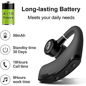 Wireless Earbuds,25 Hours Talktime Wireless Mono Bluetooth Headset with HD Microphone CVC8.0 Bluetooth Headphone Noise Reduction 270 ° Rotatable for Working/Driving