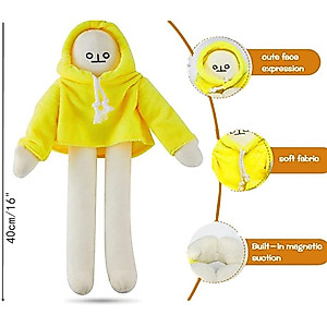 OUKEYI 16Inch Banana Doll, Plush Banana Toy Manwith Magnet Funny Changeable Plush Pillow Toy, Funny Man Doll Decompression Toy Birthday Gift