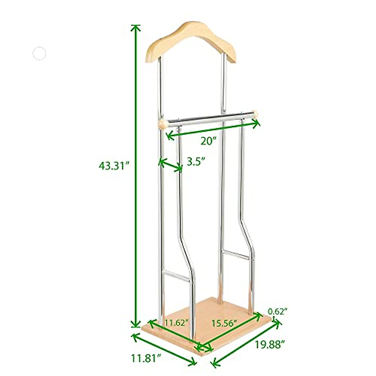 Mind Reader Clothing Valet Rack Suit Stand, Silver