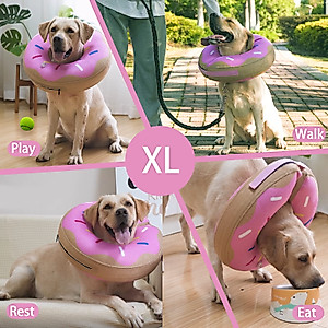 Leo IRis Inflatable Cone Collar for Large Medium Small for Dogs Cats Soft Dog Cone Adjustable E Collar Dog Neck Donut Dog Cone Alternative After Surgery to Prevent from Biting Licking with Pump