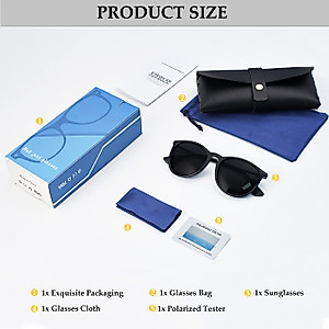 Yaserra Vintage Round Polarized Sunglasses for Women Men Classic Retro Trendy Designer Style Sun Glasses UV400 Protection