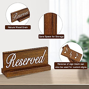 Jetec 12 Pieces Wooden Reserved Signs for Tables Rustic Style Wood Sign Wedding Seating Signs for Wedding Restaurant Receptions Supplies