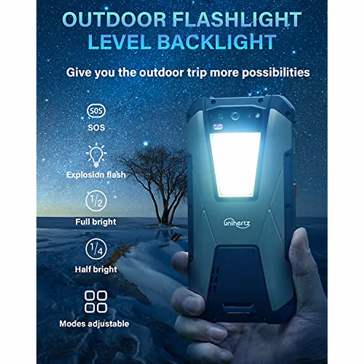 Unihertz Tank 4G Rugged Smartphone with 22000mAh Largest Battery, 66W Fast Charging, 6.81" FHD, 108MP Camera 20MP Night Vision, IP68 Waterproof 8GB+256GB, Fingerprint/Face Recognition