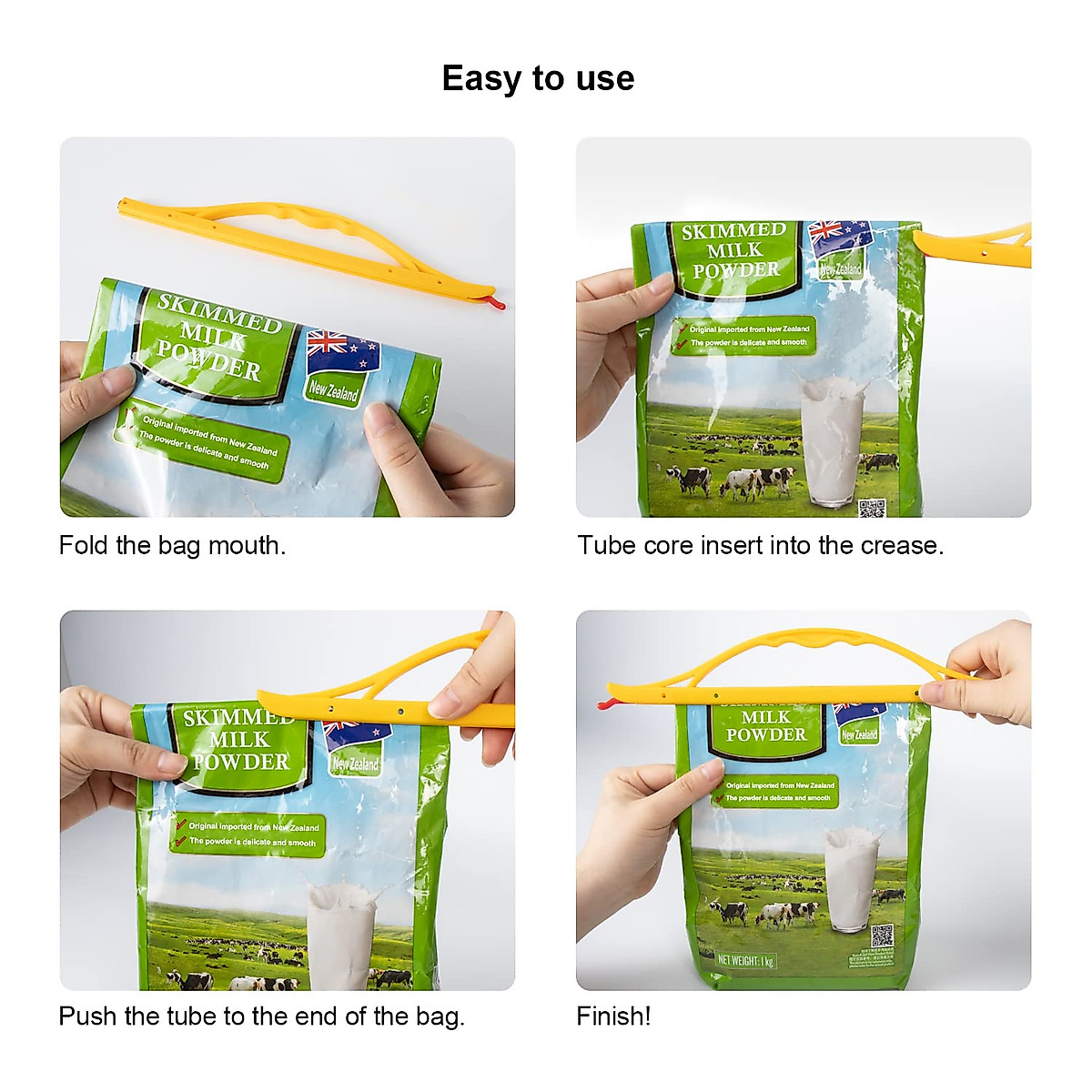 12 Pieces Bag Clips for Bags Plastic Bag Sealer with Handle,Bag Sealing Clips for Open Bags Clips for Food Packages,Binder Clips Chip Clips Food Storage Fresh Keeping (11/13.7 inch)…