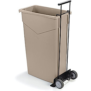 Carlisle FoodService Products 34202306 TrimLine Polyethylene Waste Container, 23 Gallon Capacity, 20" Length x 11" Width x 29.88" Height, Beige (Case of 4)