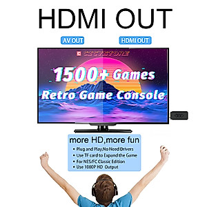 CICYSTORE Retro Game Console with 1500 Retro Video Games, HDMI HD Output NES Retro Game Console, Old Arcade Plug and Play Video Games Console is an Gift Choice for Children and Adults