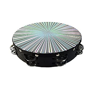 8" 3D Tambourine Music Double Row Jingle Percussion Instrument Church