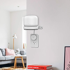 Delidigi Google WiFi Wall Mount ABS Bracket Holder Shelf for Google Nest WiFi Router and System[Built-in Cable Management](White)