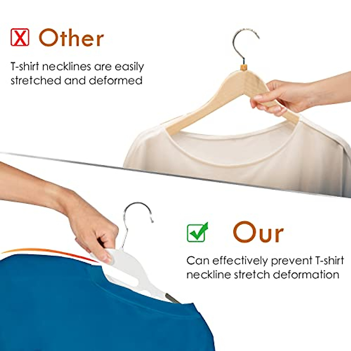 ATZJOY Non Slip Plastic Hangers 100 Pack Ultra Slim Heavy Duty Clothes Hangers Use for Wet & Dry Clothes