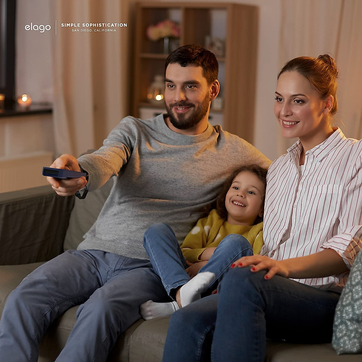 elago R1 Case Compatible with 2022 Apple TV 4K Siri Remote 3rd Gen, Compatible with 2021 Apple TV Siri Remote 2nd Gen- Magnet Technology, Lanyard Included, Full Access to All Functions [Jean Indigo]