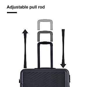 Troyesko Hard Shell Luggage Sets Clearance Travel Suitcases with Wheels Lightweight Durable ABS Unisex Adults Carry on Luggage Maletas De Viaje with TSA Lock 3-Piece 20/24/28 Black Local Warehouse