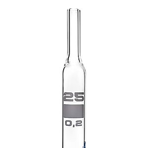EISCO Serological Pipette, 25ml - Class B, Tolerance ±0.200ml - Blue Graduations - Color Code, White - Calibrated for Delivery to Jet - Borosilicate Glass