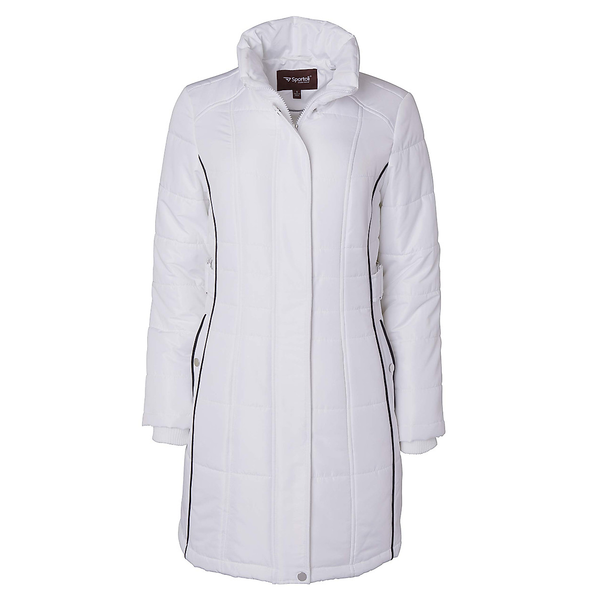 Women's Long Down Alternative Puffer Coat Detachable Plush Lined Fur Trim Hood - White (2X)