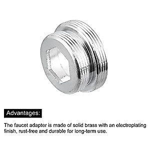 uxcell Faucet Adapter, 4pcs M26mmx6mm Male Thread to M22mmx5mm Male Thread Brass Tap Aerator Connector for Kitchen Bathroom Sink