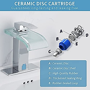 Y-Garhe LED Bathroom Faucet, Chrome Waterfall Bathroom Faucet, Newest Bathroom Faucet, Waterfall Bathroom Sink Faucet, Bathroom Faucets for Sink 1 Hole, 4 Inch Centerset Bathroom Faucet