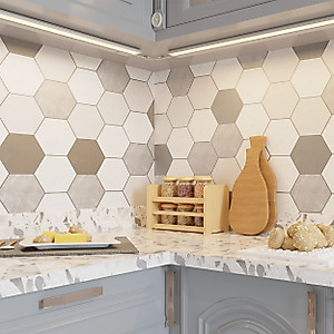 LAGOM 22" Direct Wire Dimmable LED Under Cabinet Lights, Selectable 2700K/4000K/5000K, Selectable Brightness, White Finish, UC0122WH27