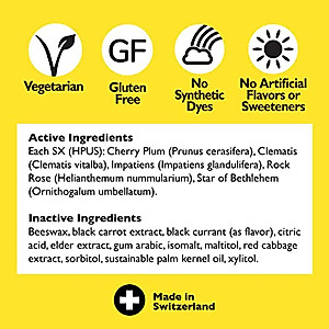 Bach RESCUE PASTILLES, Black Currant Flavor, Natural Stress Relief Lozenges, Homeopathic Flower Essence, Vegetarian, Gluten And Sugar-Free, 35 Count