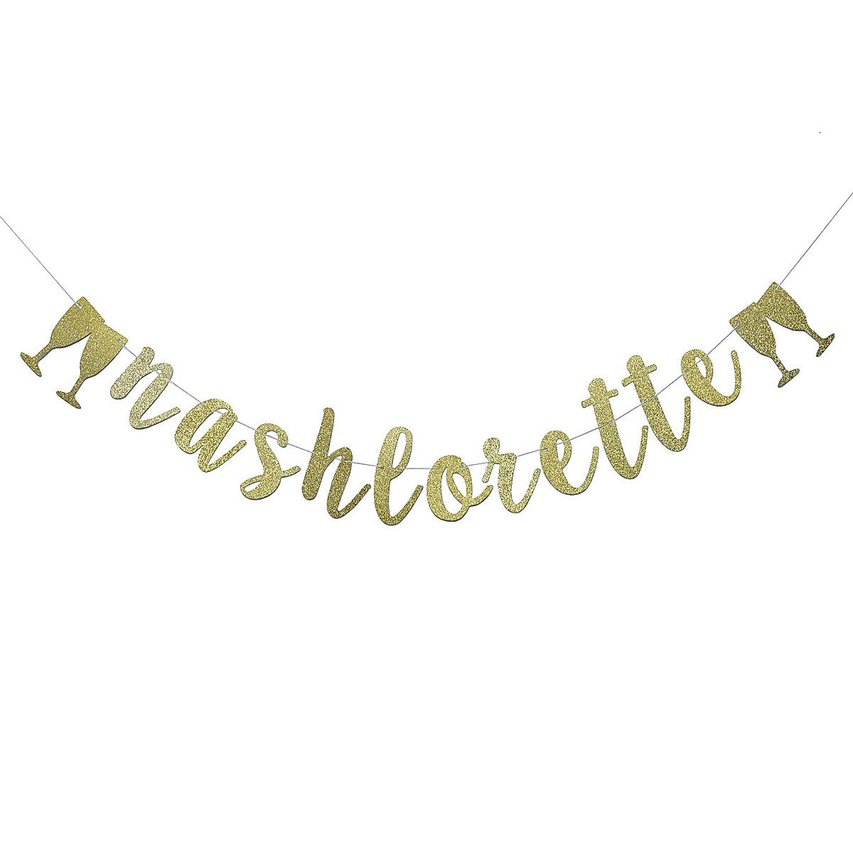 Nashlorette Banner for Nashville Bachelorette Party Decorations Pre-Strung Sign (Gold Glitter)