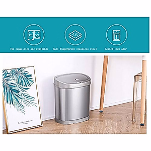 WENLII Double Classification Sensor Trash Can Smart Stainless Steel Can Auto Sealing Cover Garbage Classification Bins 30/42L (Size : 42L)