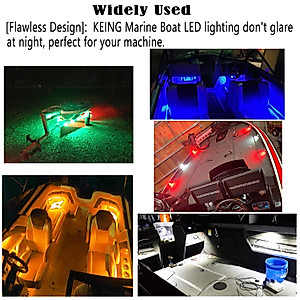 10 Pack Waterproof Marine Boat LED Lights, LED Underwater Lighting, Utility Led Interior Lights Navigation Lights Deck Courtesy Lights 12V for Yacht Boat Fishing Pontoon Sailboat Kayak (Green)