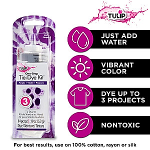 Tulip One-Step Tie-Dye Kit Tulip Fabric Dye Open Stock 21545 Fdy Opstk Purple 3/36, As Detailed