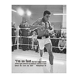 Muhammad Ali-"I'm So Fast"-Motivational Quotes Wall Art-8 x 10" Vintage Boxing Photo Poster Print-Ready to Frame. Inspirational Home-Gym-Office-Man Cave Decor. Perfect Gift for Ali & All Boxing Fans!