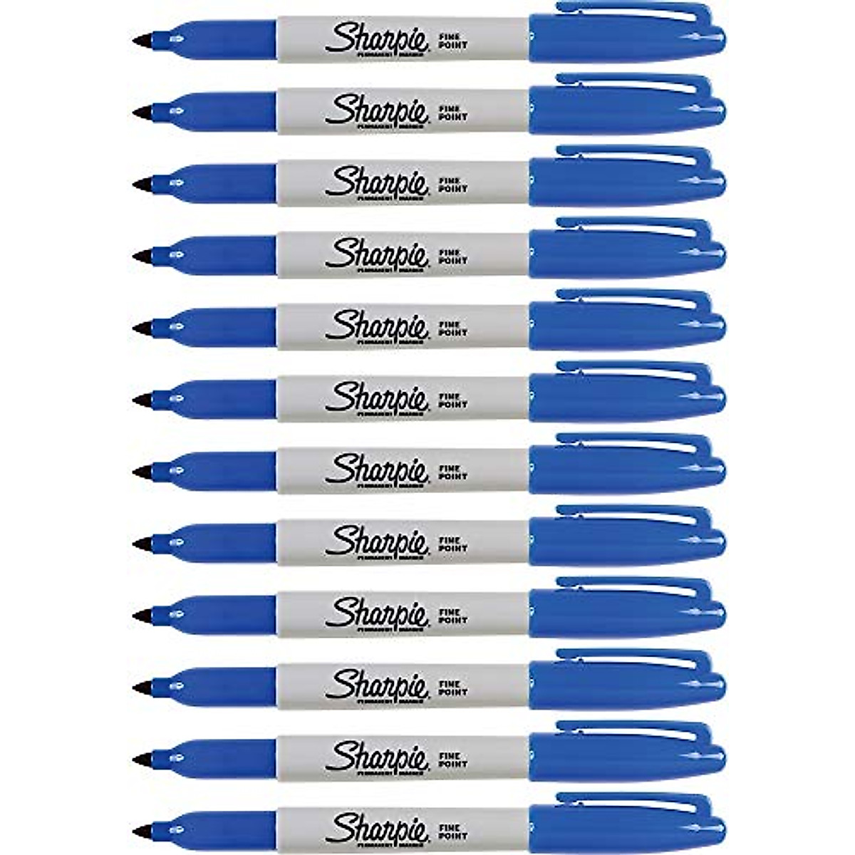 Sharpie 30003 Permanent Markers, 2 Packs of 12 Markers Each for a Total of 24 Markers, Blue; Alcohol-based Ink is Quick-drying and Nontoxic; Durable Ink is Fade-resistant and Water-resistant