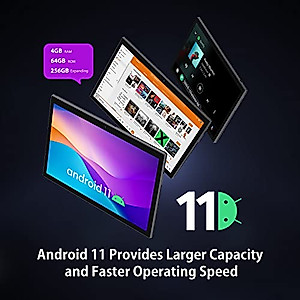 MAGCH 10 inch Tablet Android, 1920 * 1200 FHD Screen, Octa-Core Tablet, 64GB Storage 8000mAh Battery, Dual Camera Bluetooth 5.0/GPS/WiFi Android 11 Tablet, Metal Cover - Gray
