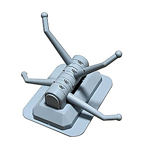 Fineget Wall Hooks for Hanging Towel Adhesive Bathroom Kitchen Hooks 4 Rotatable Arms Rectangle Sticky Hooks Grey 2 Pairs