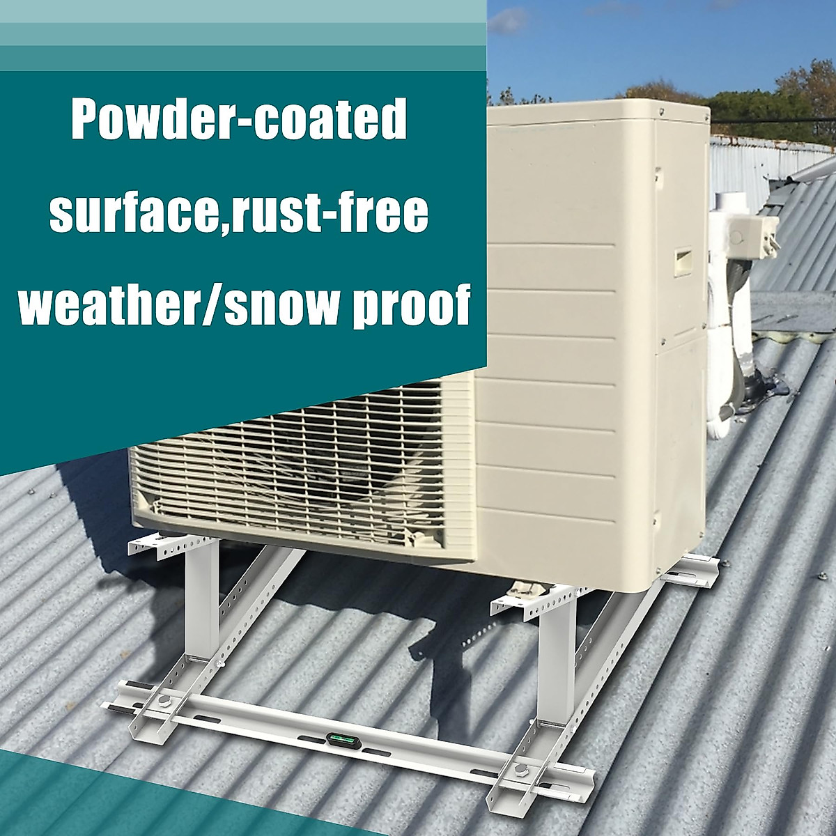 Daisypower Mini Split Roof Mount Bracket for Ductless Mini Split Air Conditioner Heat Pump Systems,Outdoor Adjustable Angle Rooftop Mounting Bracket Support Up to 7000-24000 Btu Condenser.