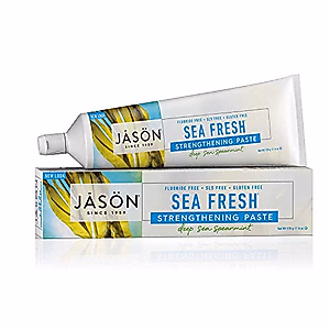 JASON Sea Fresh Strengthening Fluoride-Free Toothpaste, Deep Sea Spearmint, 6 Ounce Tube