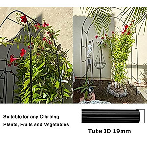 Garden Arches and Arbors Frame Rose Archway Trellis Weather Resistant, Metal, for Various Climbing Plant Wedding Arch Bridal Party Decoration Wide Arbour, with Base,W2.4mxH2.2m