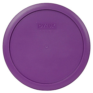 Pyrex (4 7203 Glass Bowls & (4) 7402-PC Thistle Purple Lids Made in the USA