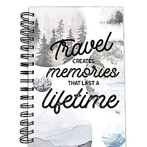 Travel Creates Memories That Last a Lifetime - Travel Log Book - Destination Memories - Scrapbook - Hardcover Spiral Bound Journal