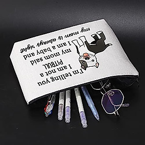 JNIAP Pitbull Dog Cosmetic Bag Pitbull Lover Owner Gift I Am Not a Pitbull I Am a Baby Makeup Pouch Pitbull Mom Travel Toiletry Bag(Pitbull bag)