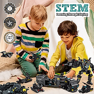 iloveee 51 in 1 Robot STEM Building Blocks Toys for Boys Age 8-12, Educational Learning Building Bricks Truck Kit, Gifts for 6 7 8 9 10 11 13 Years Old Kids, Engineering Erector Set 700PCS…