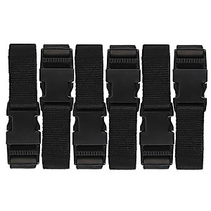 Harrier Hardware Utility Strap with Quick-Release Buckle, Black, 72-Inch, 6-Pack