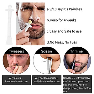 BlueZOO 30PCS 2-IN-1 Nose Wax Applicator Spatulas for Nasal Cleaning, Eyebrows, Facial Hair Removal - Mustache Waxing Sticks for Women and Men