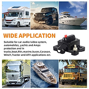 Tiooka 150 Amp Circuit Breaker 12V-48V 3 Pack with Manual Reset for Boat Trolling Motor Marine ATV Trailer Vehicles Stereo Audio Electronic Battery Solar System Waterproof Circuit Breaker