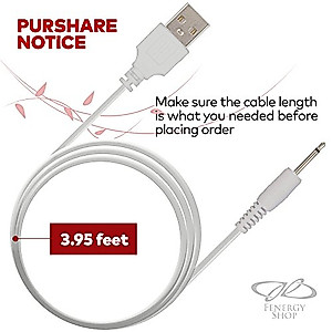 FENERGY SHOP Replacement DC Charging Cable | USB Charger Cord - 2.5mm (White) - Fast Charging