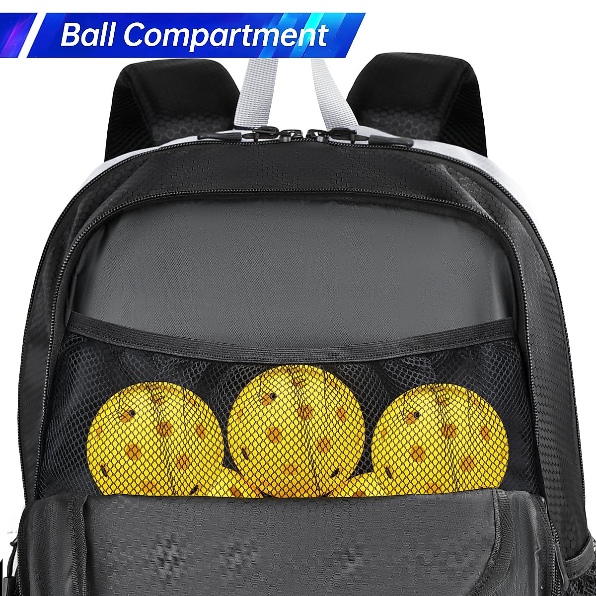 YOREPEK Pickleball Bag Backpack with Shoe Compartment, Fence Hook for Men Women, Large Capacity Pickleball Paddle Bags Hold Paddles, Pickleballs, Clothes Shoes and Pickleball Accessories, Bag Only
