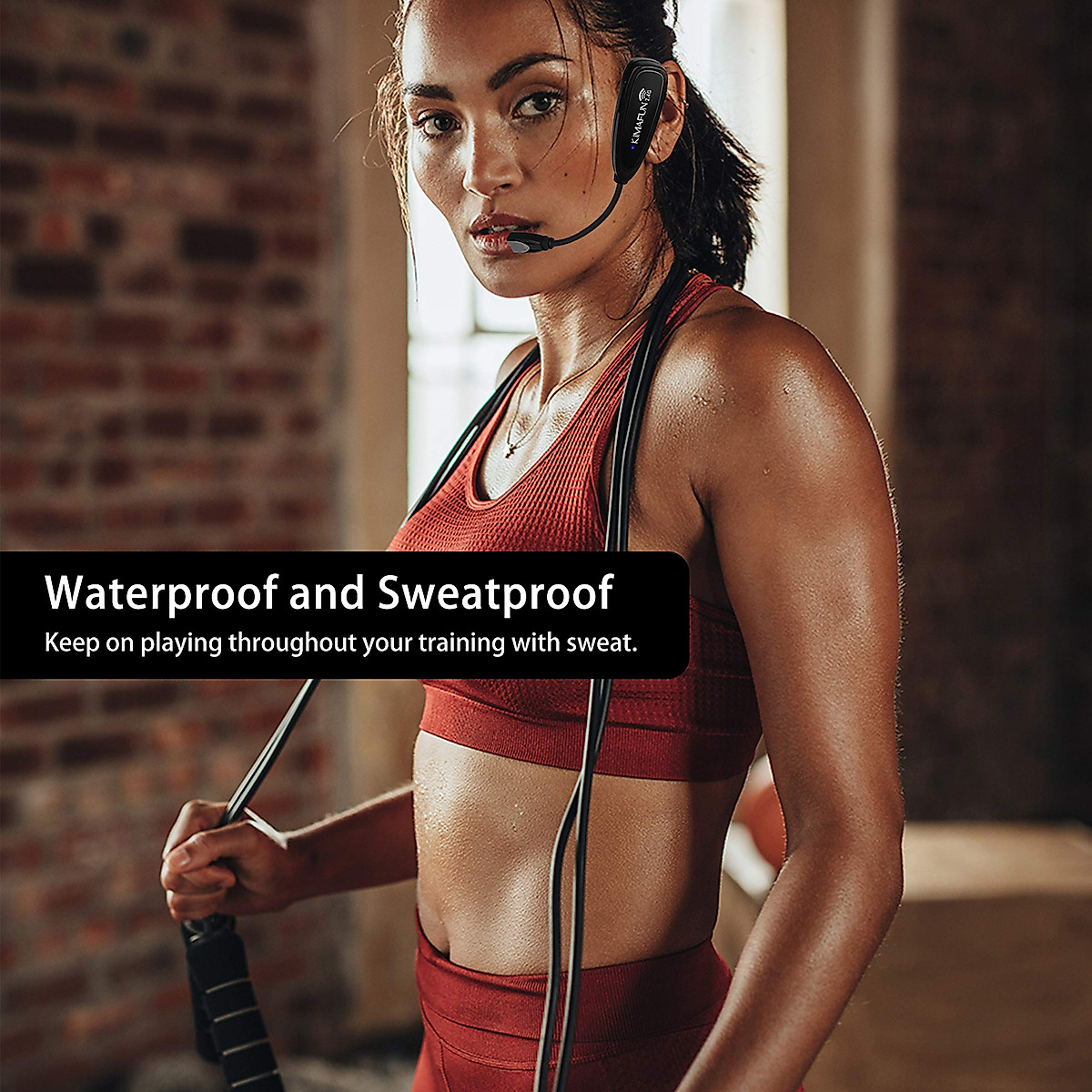 KIMAFUN Headset Wireless Microphone System, No Need Bluetooth, Waterproof Head Mic for Fitness Instructor, Teaching Online, Yoga Classroom, Spinning Coach, Speaker, iPhone, Android Phone, G100-1