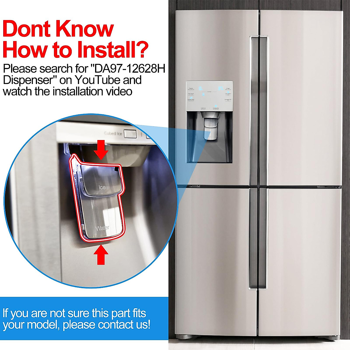 UPGRADED DA97-12628N Refrigerator Assembly Lever Dispenser Replacement, Compatible with Samsung Refrigerator Parts RF31FMEDBWW/AA-00 RF31FMEDBSR/AA-03 RF31FMEDBBC Dispenser Ice Chute Funnel Lever